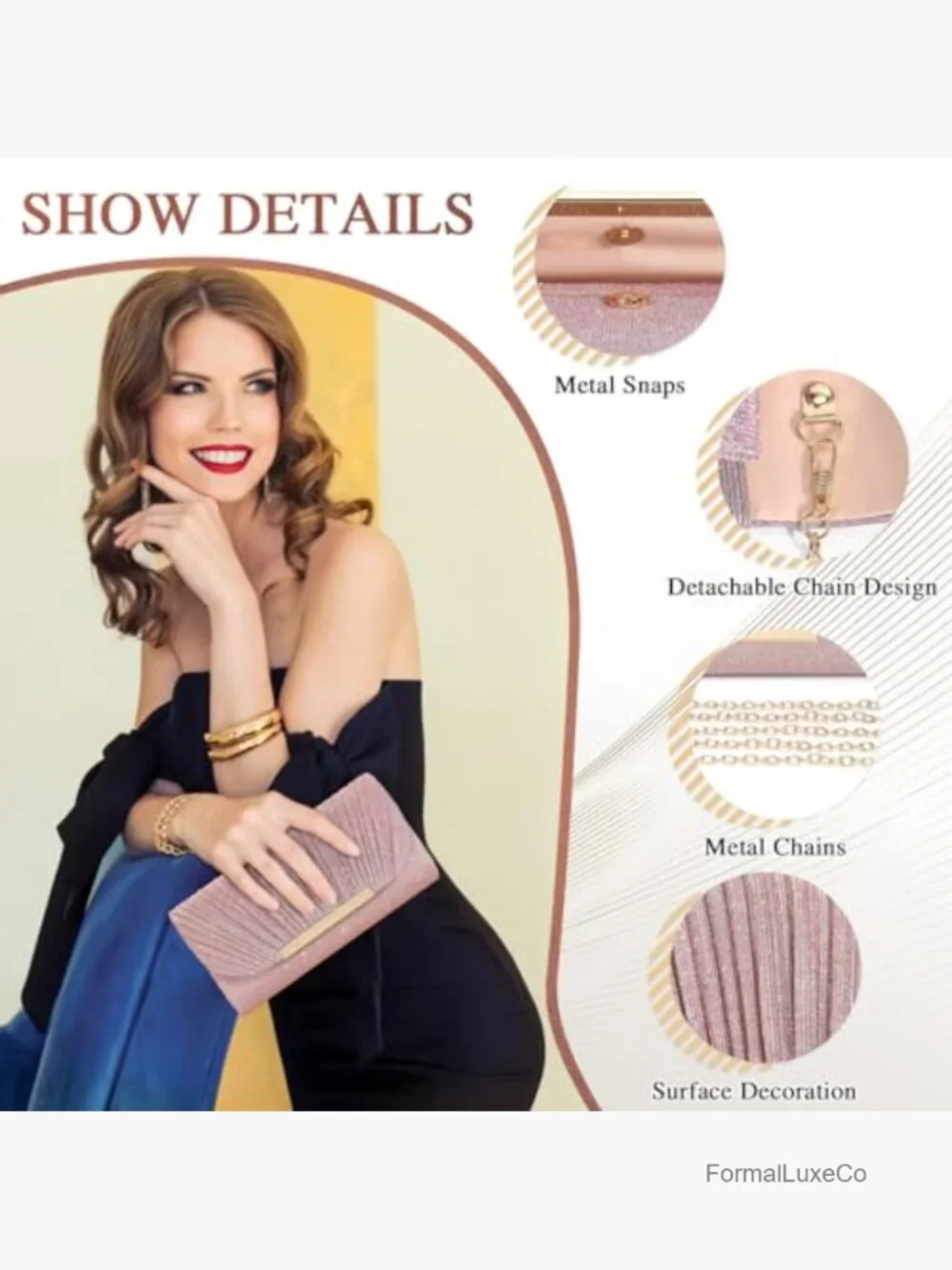 Bags | Evening Clutch Crossbody Bag Wedding Prom Party Handbag Sequins ...